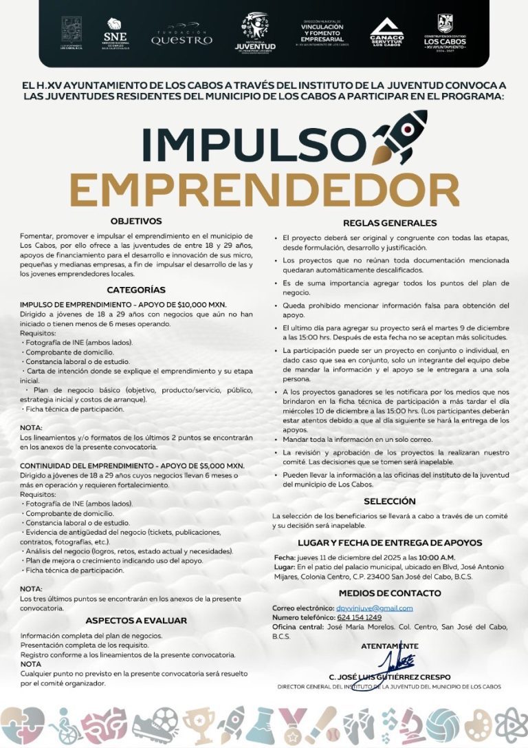 Lanza Ayuntamiento el programa “Impulso Emprendedor” para juventudes de 18 a 29 años - El Mundo ...